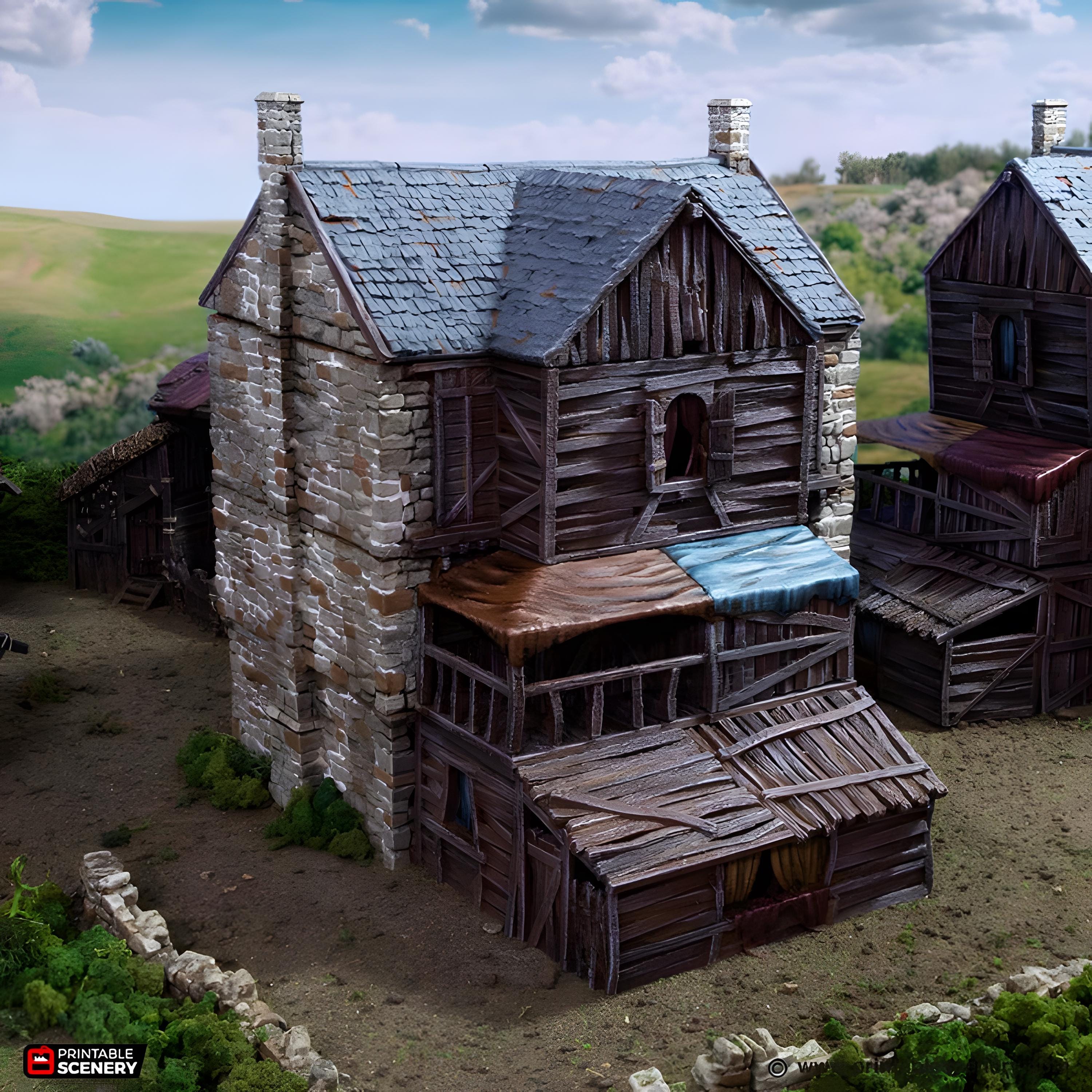 Slums of Flea Bottom 2. King and Country, 15mm, 28mm, 32mm - Printable