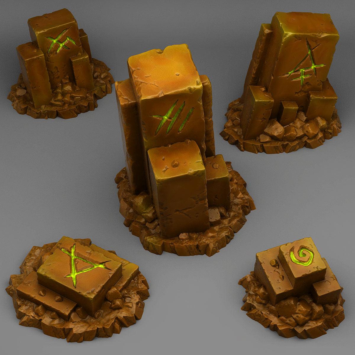 Ancient Magic Stones Scatter Terrain - Fantastic Plants and Rocks