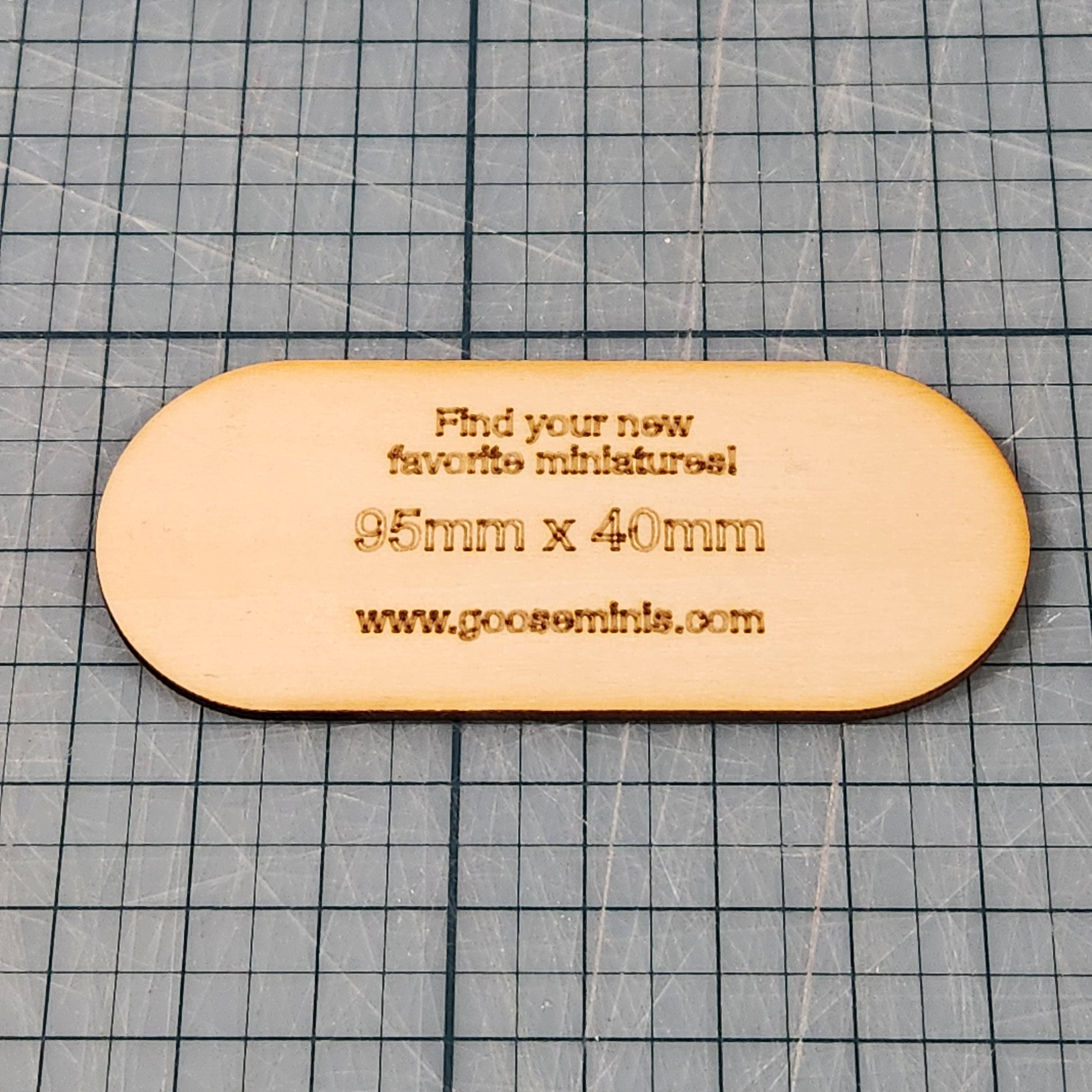 Miniature Bases - 95x40mm Pill, 3mm thick Plywood